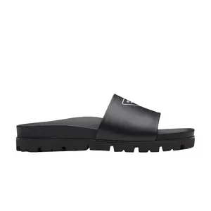 Prada Leather Slides - Black