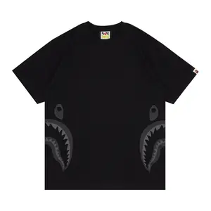 A BATHING APE Side Shark Tee - Black