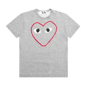 Play Comme Des Garcon Heart Sketch T-shirt - Grey