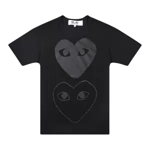 Play Comme Des Garcon Double Hearts T-shirt - Black