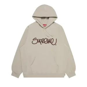 Supreme Raised Handstyle Hooded Sweatshirt - Tan