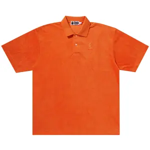 A BATHING APE Ape Head Towelling Polo - Orange