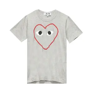 Play Comme Des Garcon Logo Print Tee - Grey