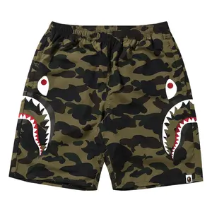 A BATHING APE 1st Camo Side Shark Beach Shorts - Green