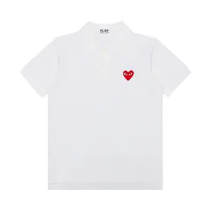 Play Comme Des Garcon Red Heart Polo Shirt - White