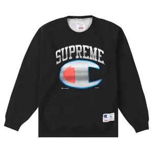 Supreme X Champion Chrome Crewneck - Black