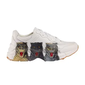 Gucci Rhyton Sneakers With Tiger Print - White
