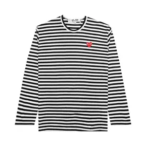 Black White Striped Long Sleeve Shirt