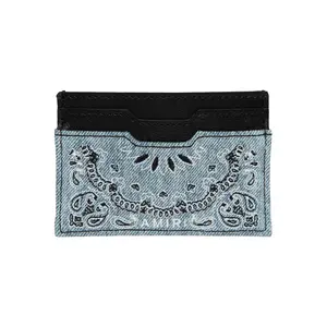 Amiri Bandana Denim Card Holder 'clay Indigo - Blue
