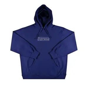 Supreme X Kaws Chalk Logo Hooded Sweatshirt - Blue