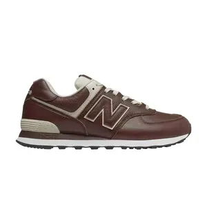 NEW BALANCE 574 Leather Sneakers Brown