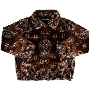 Supreme Bandana Faux Fur Bomber Jacket - Brown