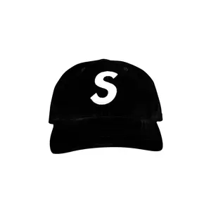 Supreme Velvet S Logo 6-panel Cap - Black