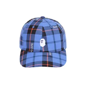 A BATHING APE Check Panel Cap - Blue