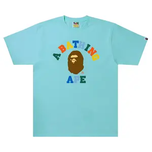 A BATHING APE Colors College Tee - Blue