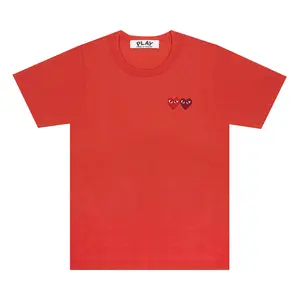 Play Comme Des Garcon Double Heart T-shirt - Red