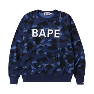 A BATHING APE Color Camo Crystal Stone Relaxed Fit Crewneck - Blue
