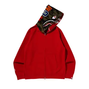 A BATHING APE Crazy Face Full Zip Hoodie - Red