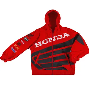 Supreme X Honda X Fox Racing Puffy Zip Up Jacket - Red