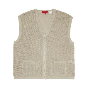 Supreme Dragon Zip Up Sweater Vest - Tan