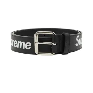 Supreme Repeat Leather Belt - Black