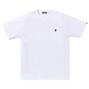 A BATHING APE Ape Head One Point Pocket Tee - White
