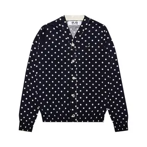 Play Comme Des Garcon Polka Dot Cardigan - Blue