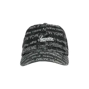 Supreme Multi Type Jacquard Denim 6-panel Cap - Black