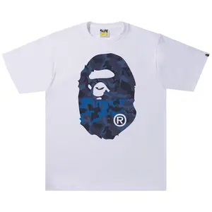 A BATHING APE Sand Camo Big Ape Head Tee - White