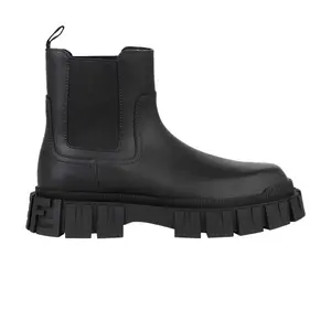 Fendi Leather Ankle Boot - Black