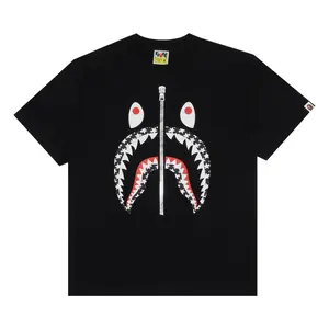 A BATHING APE Sta Pattern Shark Tee - Black