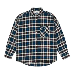 PALACE Flannel Drop Shoulder Shirt 'navy