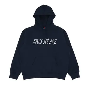 Supreme Script Hooded Sweatshirt - Blue