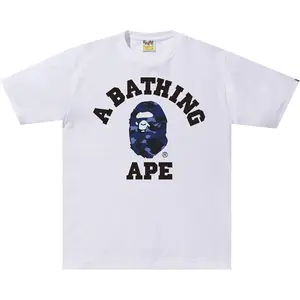A BATHING APE Color Camo College Tee - White
