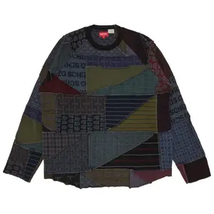 Supreme Patchwork Jacquard Long-sleeve Top - Black