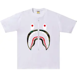 A BATHING APE 1st Camo Shark Tee 'white/green' White