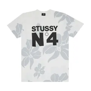 StÜssy No. 4 Flowers Tee - White
