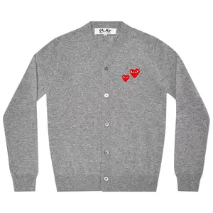 Play Comme Des Garcon Duo Heart Cardigan