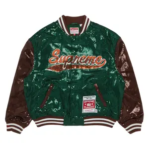 Supreme X Mitchell & Ness Sequin Varsity Jacket - Green