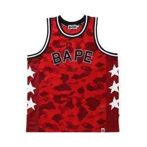 A BATHING APE Color Camo Basketball Tank Top - Red
