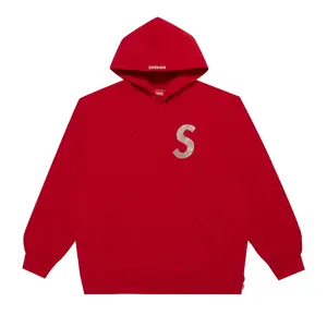 Supreme X Swarovski S Logo Hooded Sweatshirt - Red