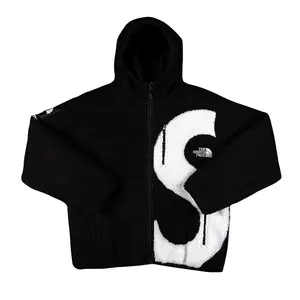 Supreme X The North Face Logo Hooded Fleece Jacket - Black