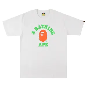 A BATHING APE Neon College Tee - White
