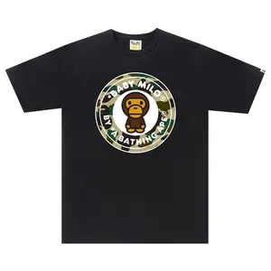 A BATHING APE 1st Camo Milo Busy Works Tee /yellow - Black
