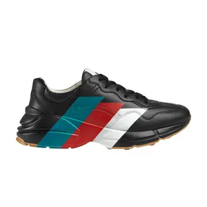 Gucci Rhyton Web Print Sneakers - Black