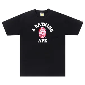 A BATHING APE Abc Camo College Tee /pink - Black