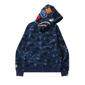 A BATHING APE Color Camo Shark Full Zip Hoodie - Blue