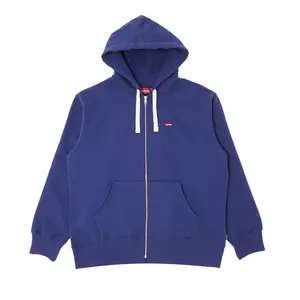 Supreme Small Box Drawcord Zip Up Hooded Sweatshirt 'washed Navy - Blue
