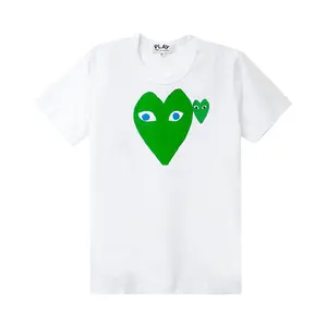 Play Comme Des Garcon Blue Eyed Green Heart Tee