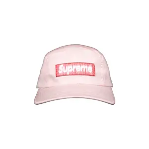 Supreme Reversed Label Camp Cap - Pink